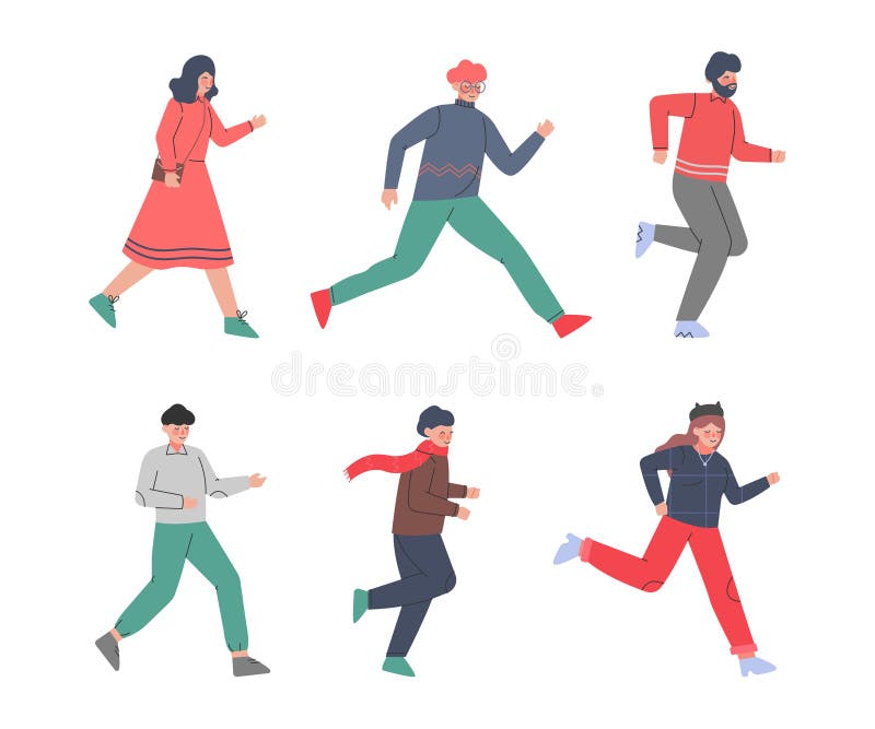 Characters Rushing Stock Illustrations – 103 Characters Rushing Stock ...