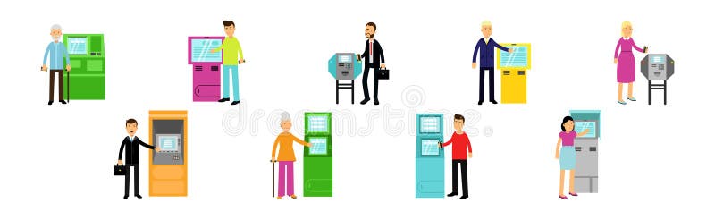 Man Using Atm Stock Illustrations – 420 Man Using Atm Stock ...