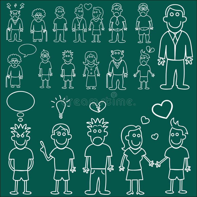 Characters Chalkboard Stock Illustrations – 2,519 Characters Chalkboard ...