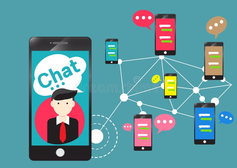 People Chat Room Community App for Smartphone Stock Vector ...