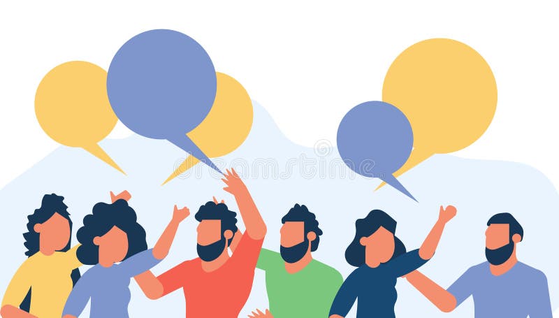 People Chat Talk Dialogue Vector Communicate Illustration Teamwork ...