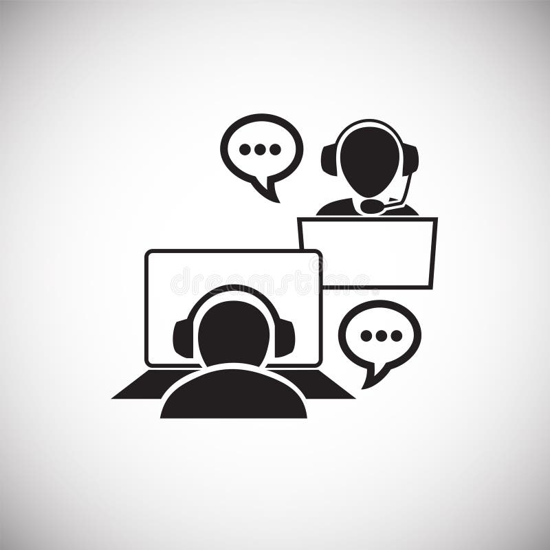 People Chatting Behind Computer on White Background Stock Vector ...