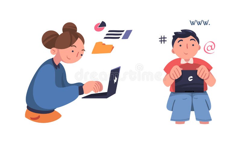 Laptop Social Media Vector Side Stock Illustrations – 63 Laptop Social ...