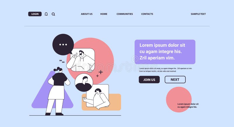 People Chatting in Messenger or Social Network Chat Bubble ...