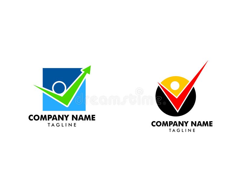 Set of People Check Logo Template Design Stock Vector - Illustration of ...