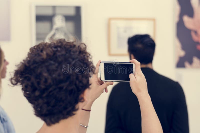 People Checking Out the Art Exhibition Stock Photo - Image of ...