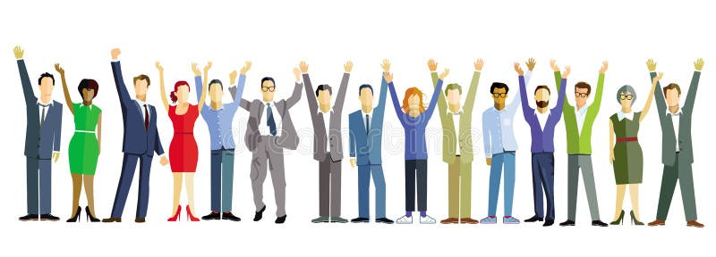 Cheering People Illustration Stock Vector - Illustration of people ...