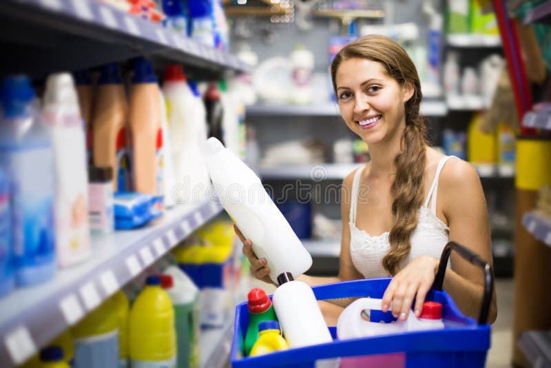 People Choose Some Detergents in the Shop Stock Image - Image of client ...