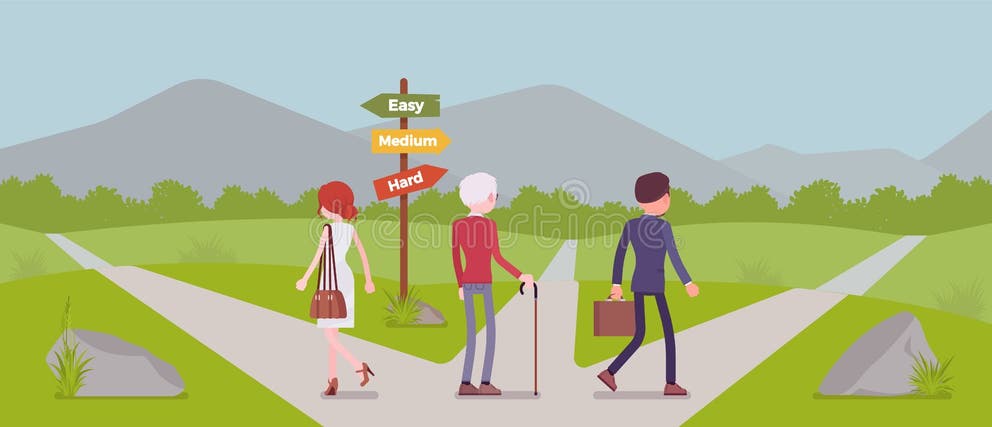 Easy Medium Hard Path Stock Illustrations – 42 Easy Medium Hard Path ...