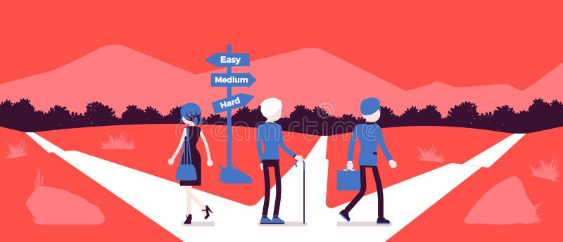 People Choosing a Path, Way, Life Direction Stock Vector - Illustration ...