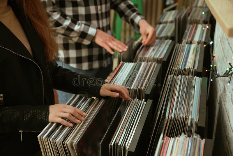 People Choosing Vinyl Records in Store Stock Image - Image of lifestyle ...
