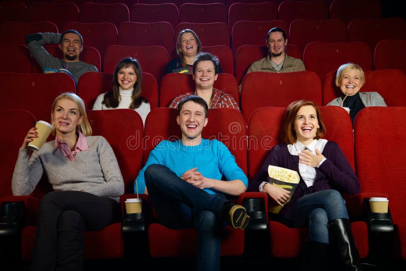 People in a cinema stock image. Image of excited, drinks - 36548899