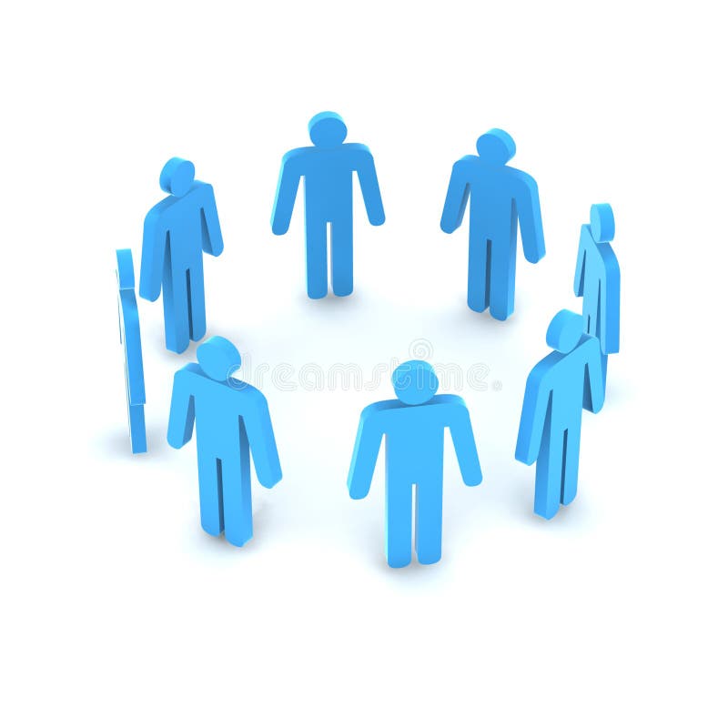 3d people in a circle stock illustration. Illustration of organisation ...