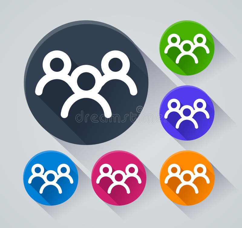 People Blue Circle Icon Design Stock Vector - Illustration of icon ...