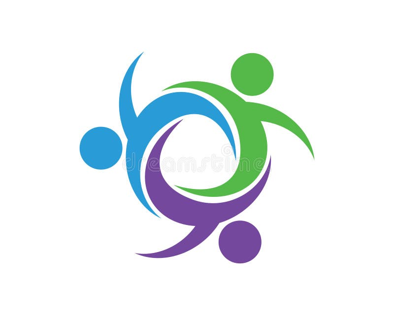 People Circle Sport Logo Icon Template Stock Vector - Illustration of ...