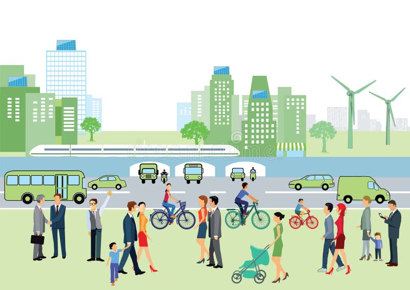 People in clean city stock vector. Illustration of daughter - 64383114