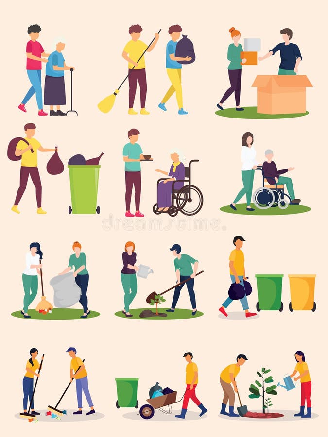 People cleaning earth set stock vector. Illustration of footwear ...