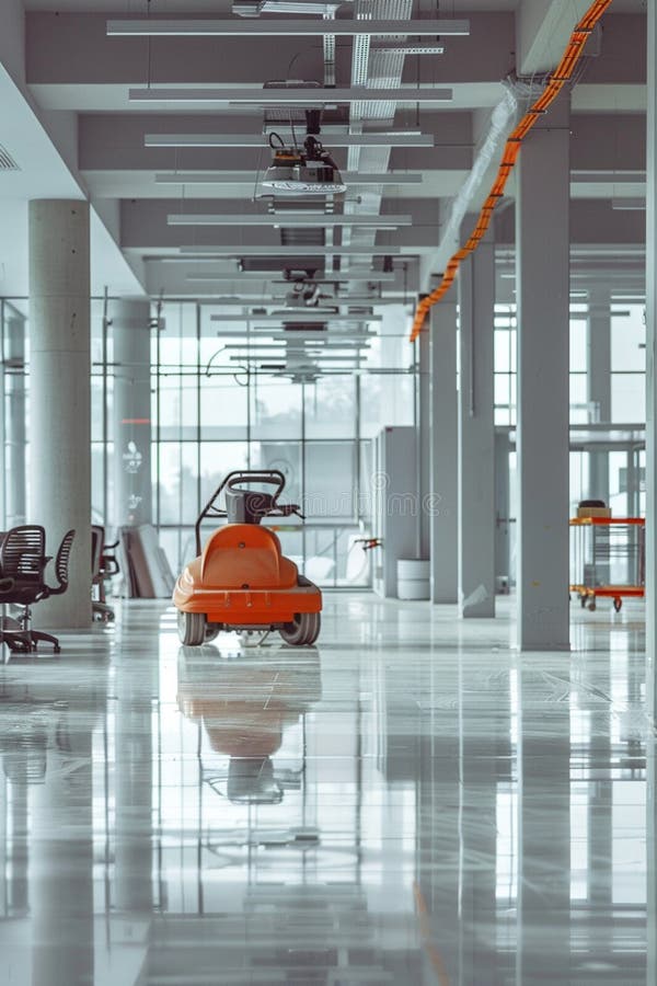 The People Cleaning Floor with Machine. Stock Image - Image of ...