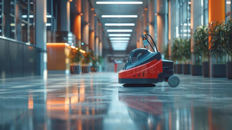 The People Cleaning Floor with Machine. Stock Photo - Image of house ...