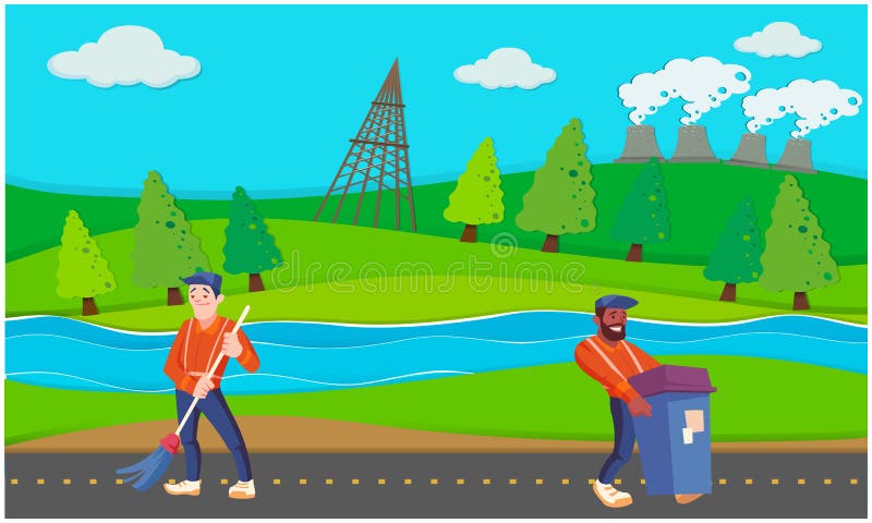 People are Cleaning the Road To Avoid Infection Stock Vector ...