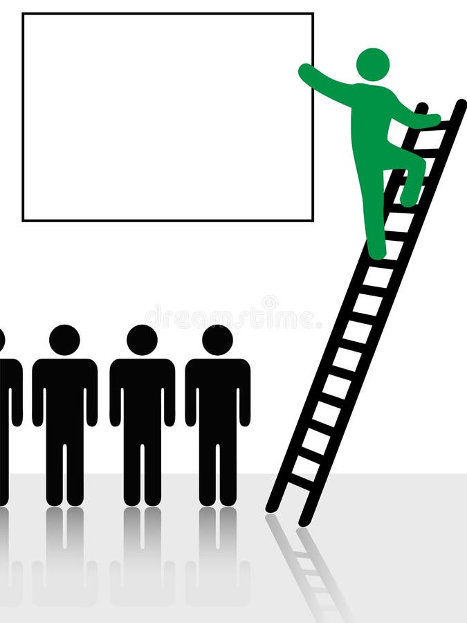 People Climb Ladder Rising Star Symbol Stock Vector - Illustration of ...