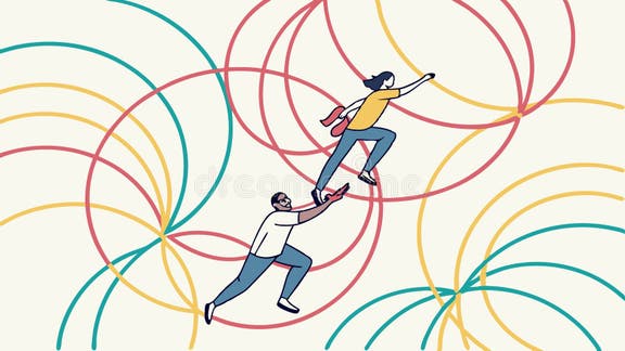 People Climbing Abstract Structures, Symbolizing Progress and ...