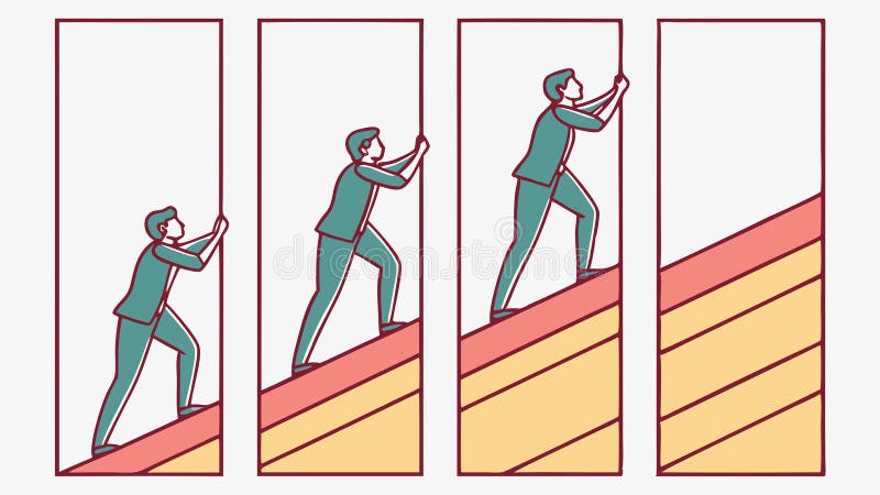 People Climbing Stairs, Progress and Ambition, Vector Design Generative ...