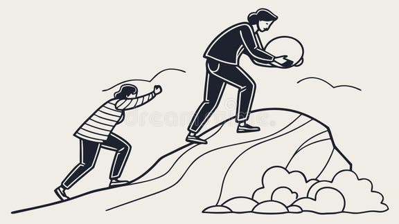People Climbing Uphill, Symbolizing Teamwork, Challenge, and Overcoming ...