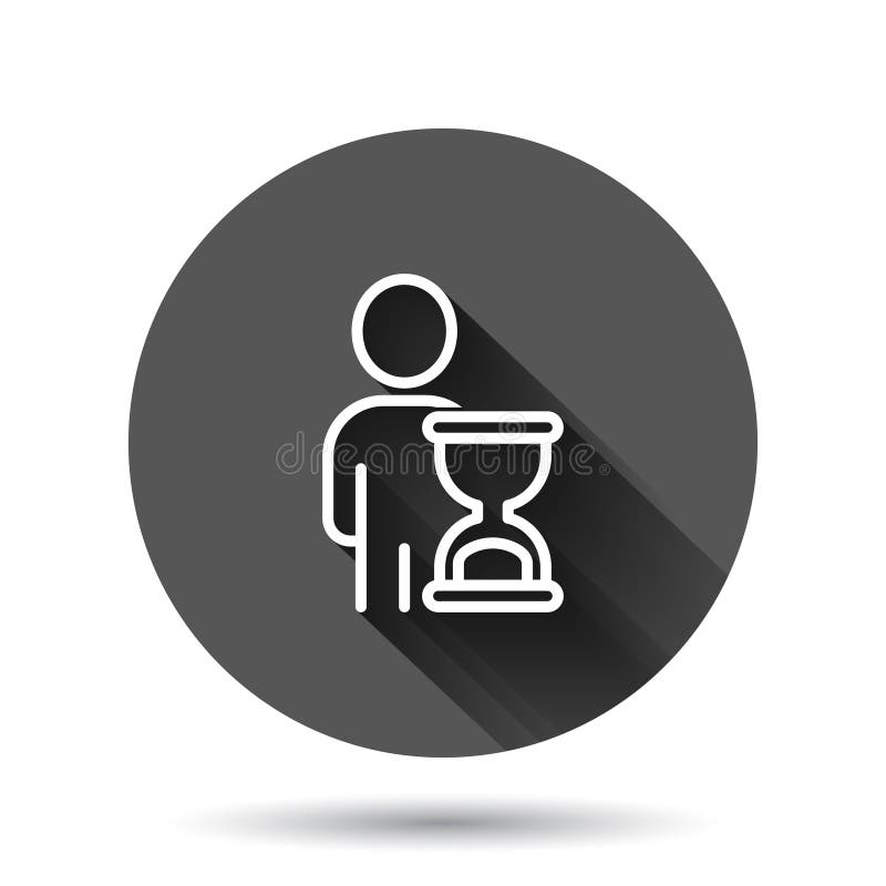 People and Clock Icon in Flat Style. User Time Vector Illustration on ...