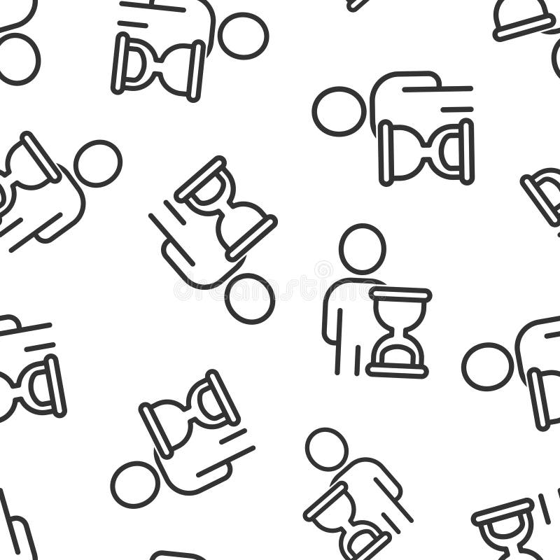 People and Clock Icon in Comic Style. User Time Cartoon Vector ...