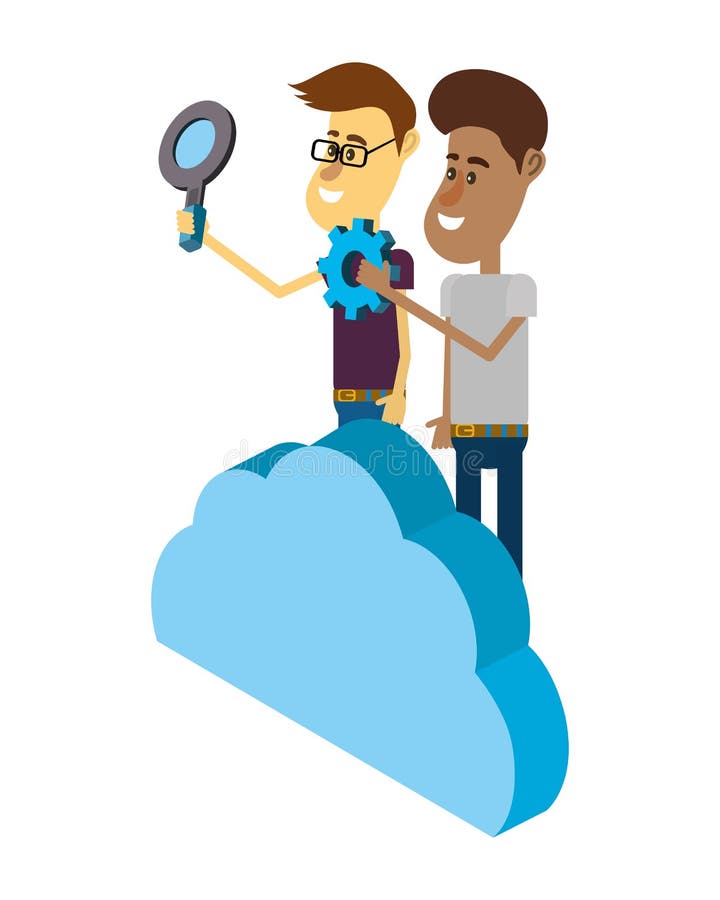 People and cloud computing stock vector. Illustration of mobility ...