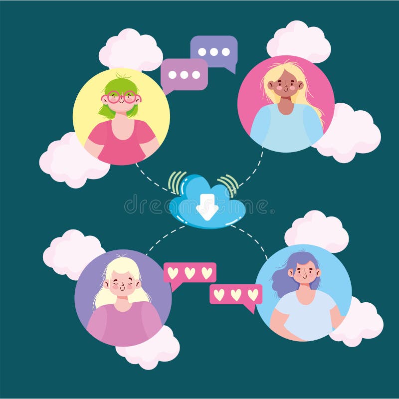People cloud computing stock vector. Illustration of internet - 215757752