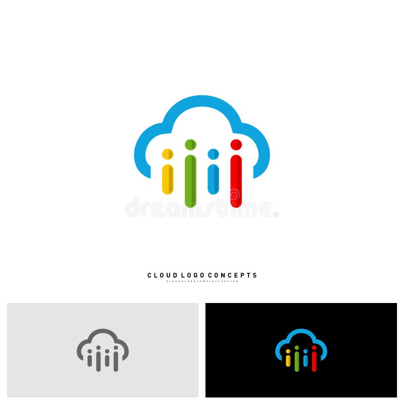 People Cloud Logo Design Concept Vector. Modern Cloud Man Logo Template ...