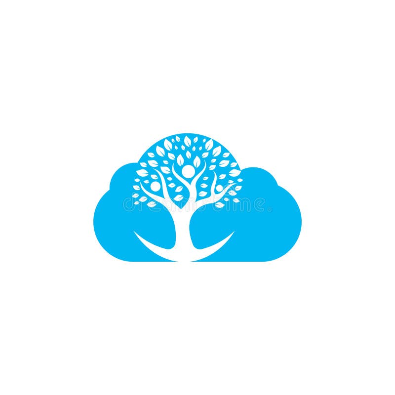 People Cloud Tree Logo Design. Family Tree Sign and Symbol. Stock ...