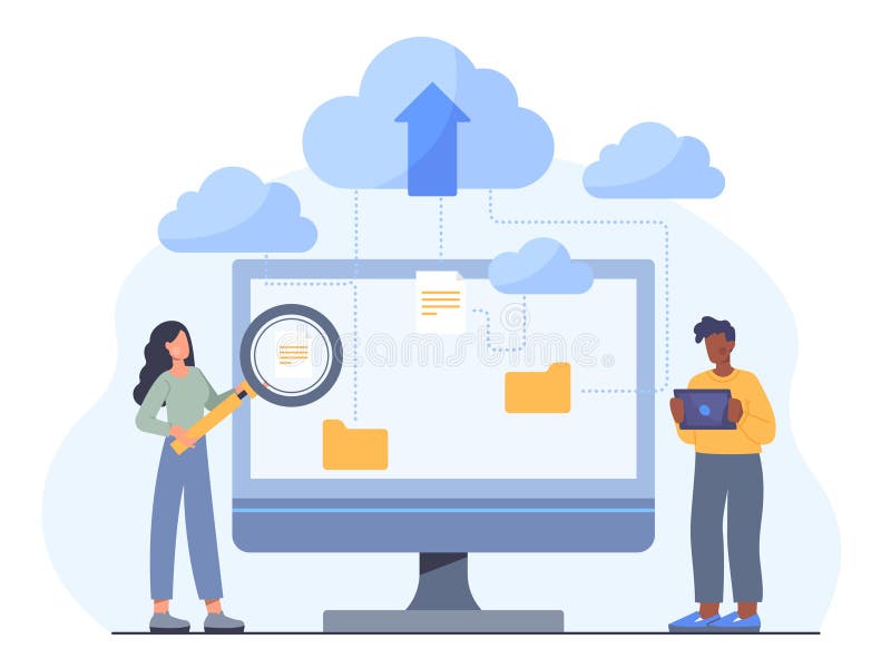 People with Clouds Data Concept Stock Vector - Illustration of analyst, connect: 281035851