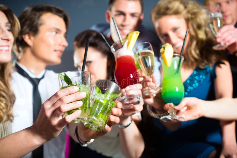 People in Club or Bar Drinking Cocktails Stock Photo - Image of adult ...