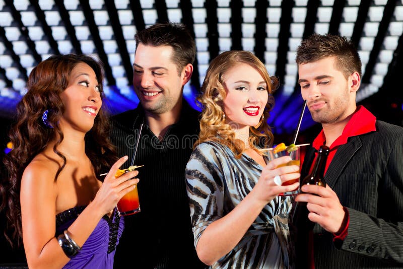 People with Cocktails in Bar or Club Stock Image - Image of drink ...
