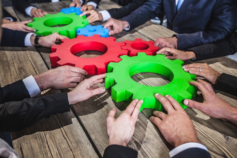 People with Cogs of Business Stock Photo - Image of coworkers, solution ...