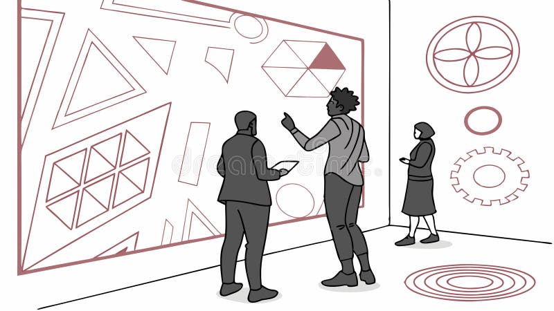 People Collaborating on Charts and Gears Analysis Project Vector Design ...