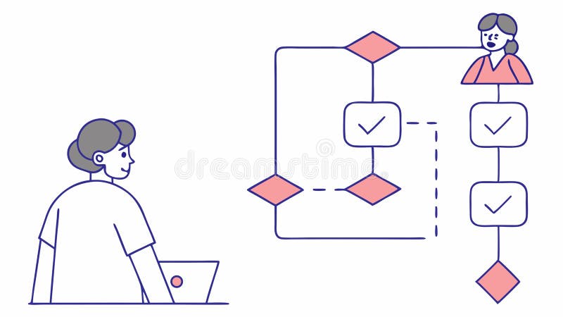People Collaborating on a Flowchart, Business Process Development, Vector Design Generative AI ...