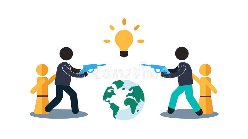People Collaborating with Light Bulb Above Globe, Global Ideas ...