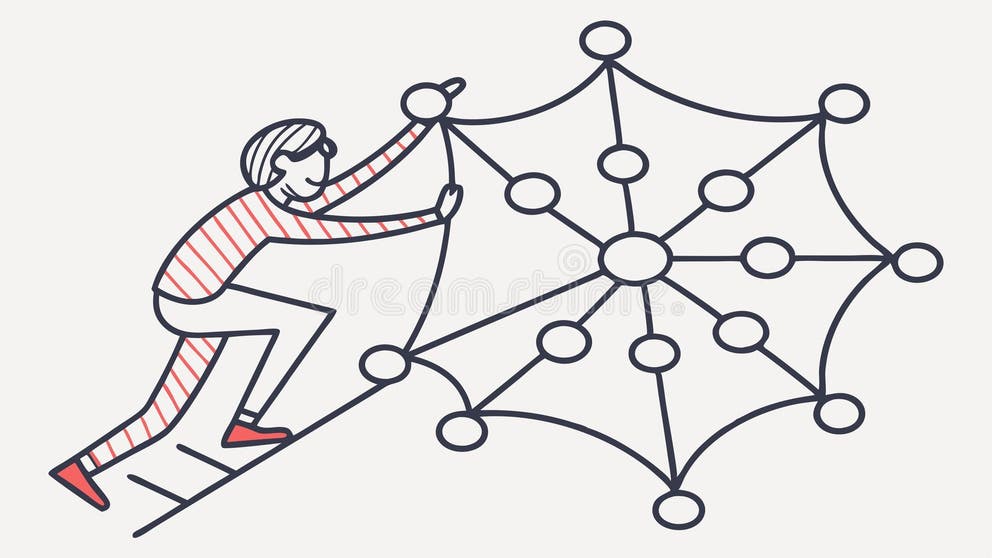 People Collaborating Pulling Network Web Teamwork Concept, Unity and Effort, Vector Design ...