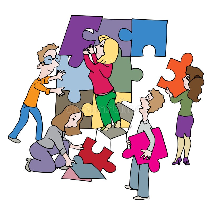 People Collaboration Women Man Teamwork Vector Stock Vector ...