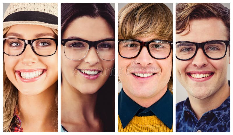 People collage portrait stock photo. Image of young - 255500020