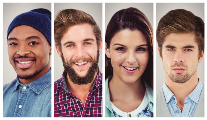 People collage portrait stock image. Image of generated - 102575021