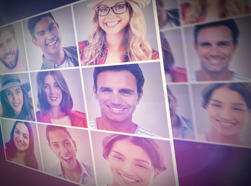 People Collage Portrait 3x3 Stock Image - Image of digitally, female ...