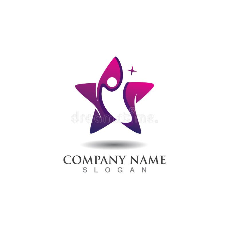 People Combination Star Concept Logo Inspiration Design Template Vector ...