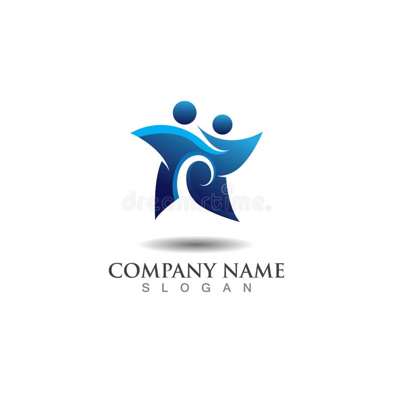 People Combination Star Concept Logo Inspiration Design Template Vector ...