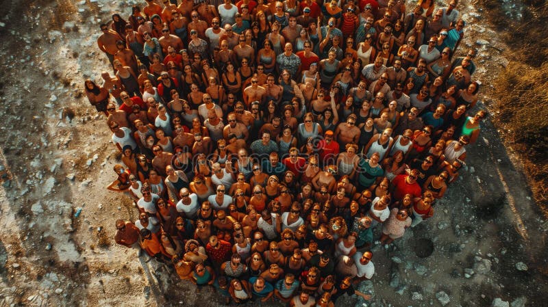People Come Together To Form a Heart Shape AIG535 Stock Photo - Image ...