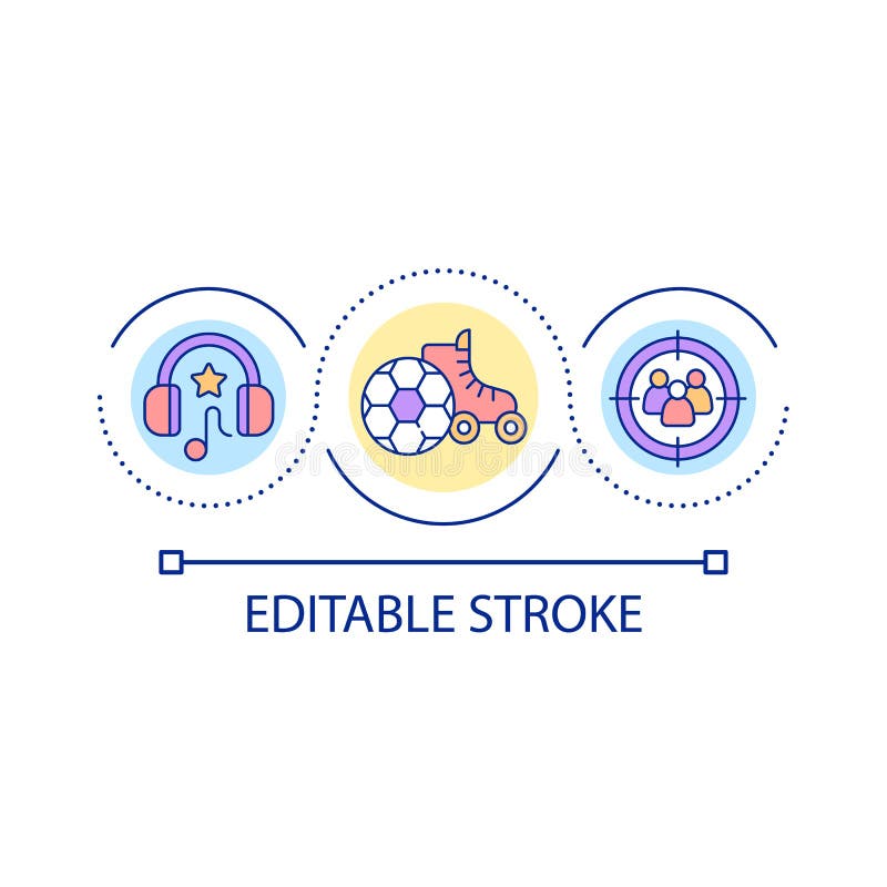 People with Common Interests and Hobbies Loop Concept Icon Stock Vector ...